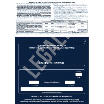 Certificat de Décès - Formulaire Officiel